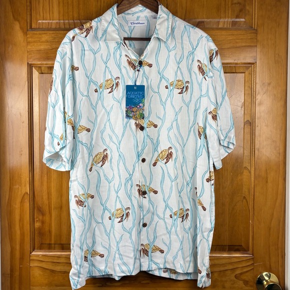 Caribbean | Shirts | Caribbean Mens L Sea Turtle Aquatic Print Button ...